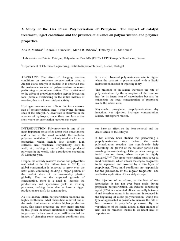 Extended Abstract | PDF | Catalysis | Polymerization