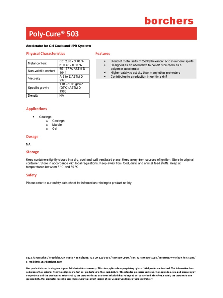 Poly Cure 503 | PDF