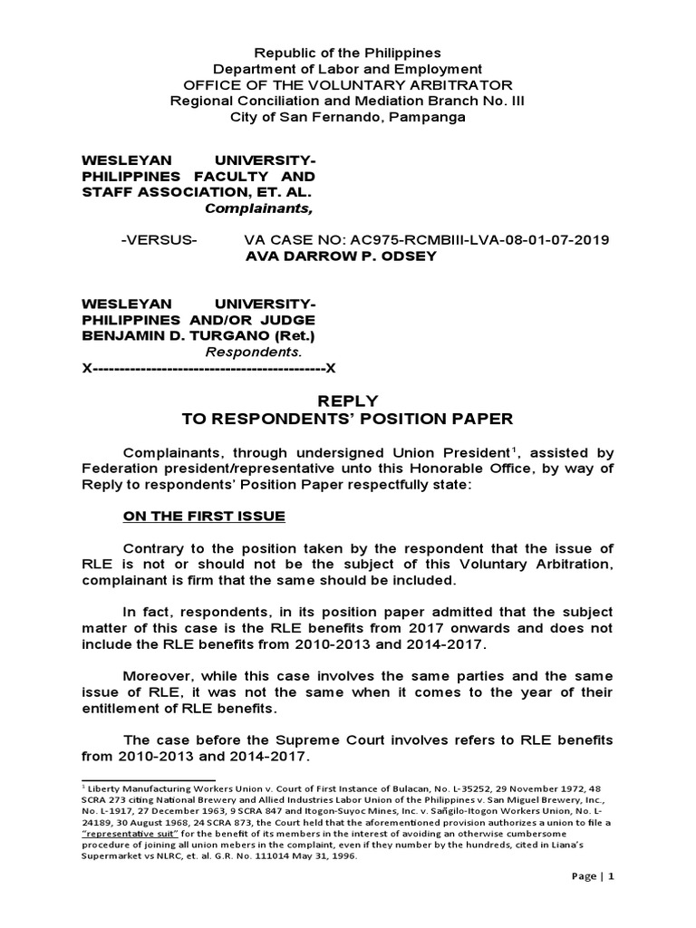 Reply To Respondents' Position Paper | PDF | Evidence (Law) | Law Of Agency