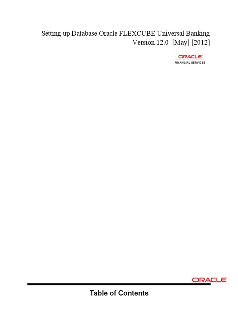 Setting Up Database Oracle FLEXCUBE Universal Banking | Download Free ...