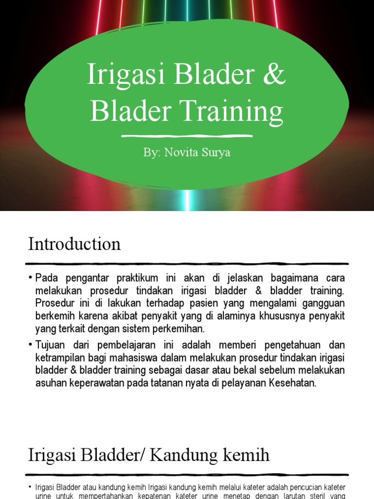 Irigasi Bladder & Bladder Training | PDF