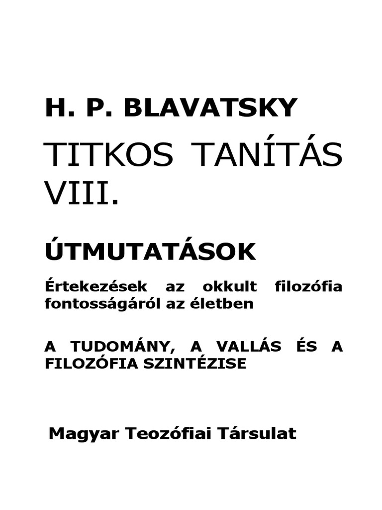 BLAVATSKY - Utmutatások | PDF