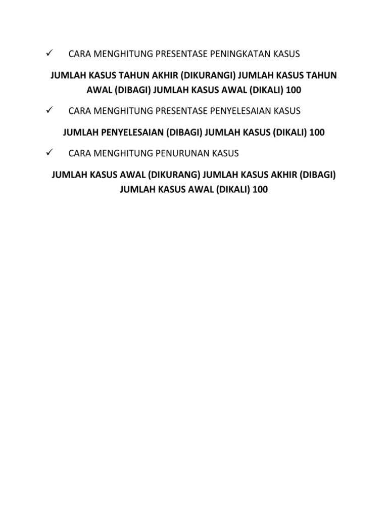 Cara Menghitung Presentase Peningkatan Kasus | PDF