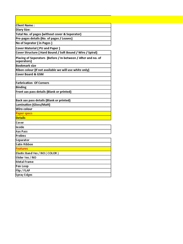 Diary Dummy Form - CLP Buzzwheel | PDF