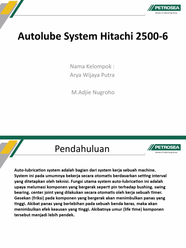 Autolube System Hitachi 2500-6 | PDF
