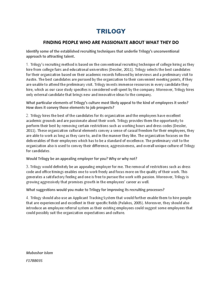 Case Study | PDF | Recruitment | Employment