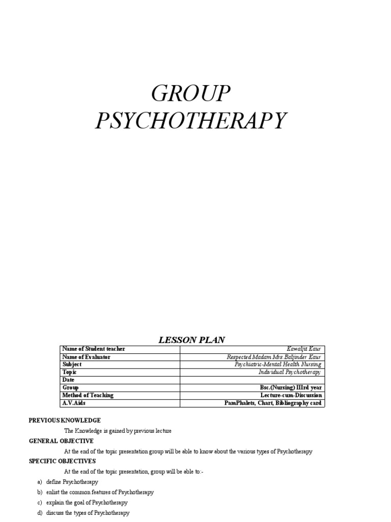 Group Therapy | PDF | Group Psychotherapy | Psychotherapy