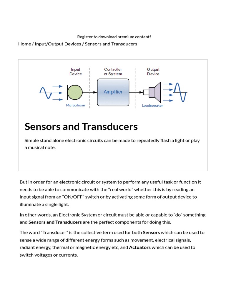 Sensors and Transducers and Introduction | PDF | Amplifier | Operational Amplifier