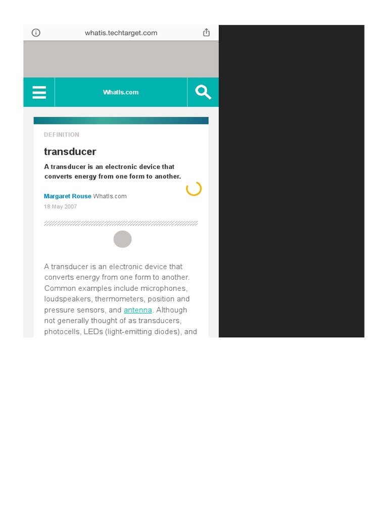 What is a transducer? Definition and examples | PDF