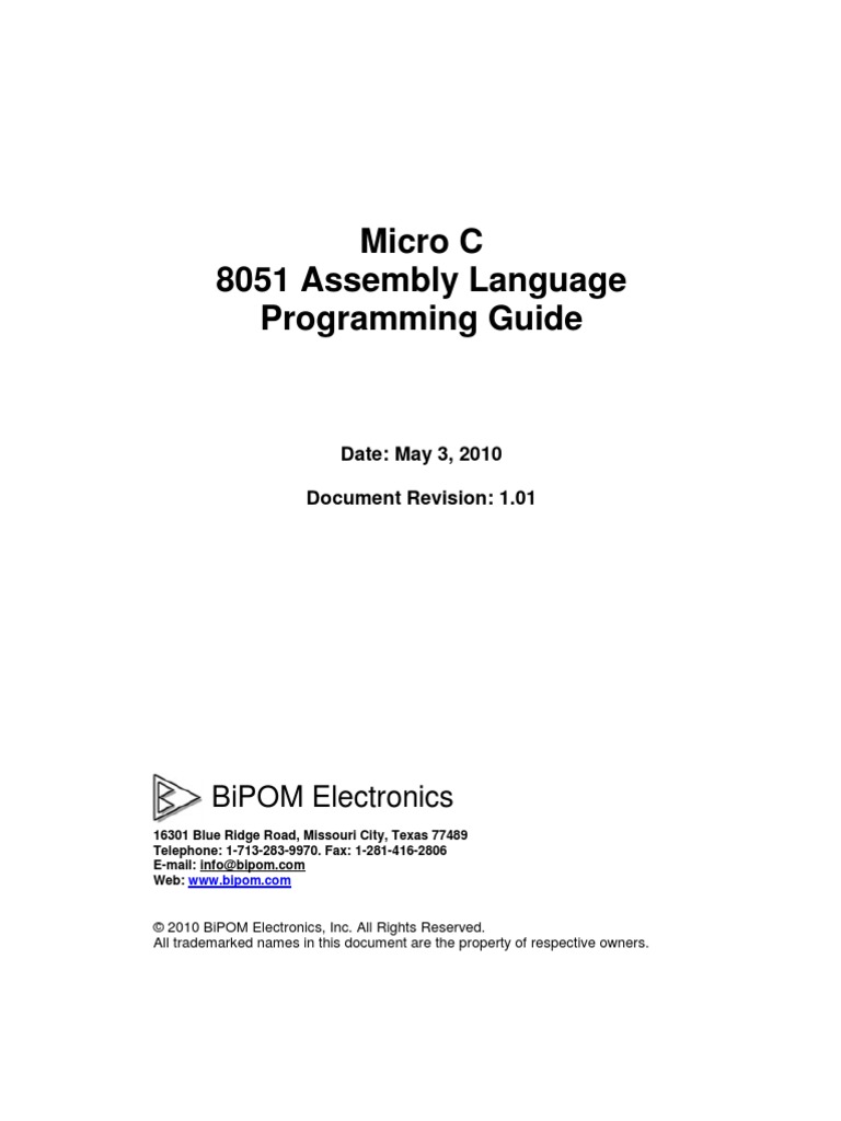 Micro C 8051 Asssembly Language Programming Guide | PDF | Button (Computing) | C (Programming ...