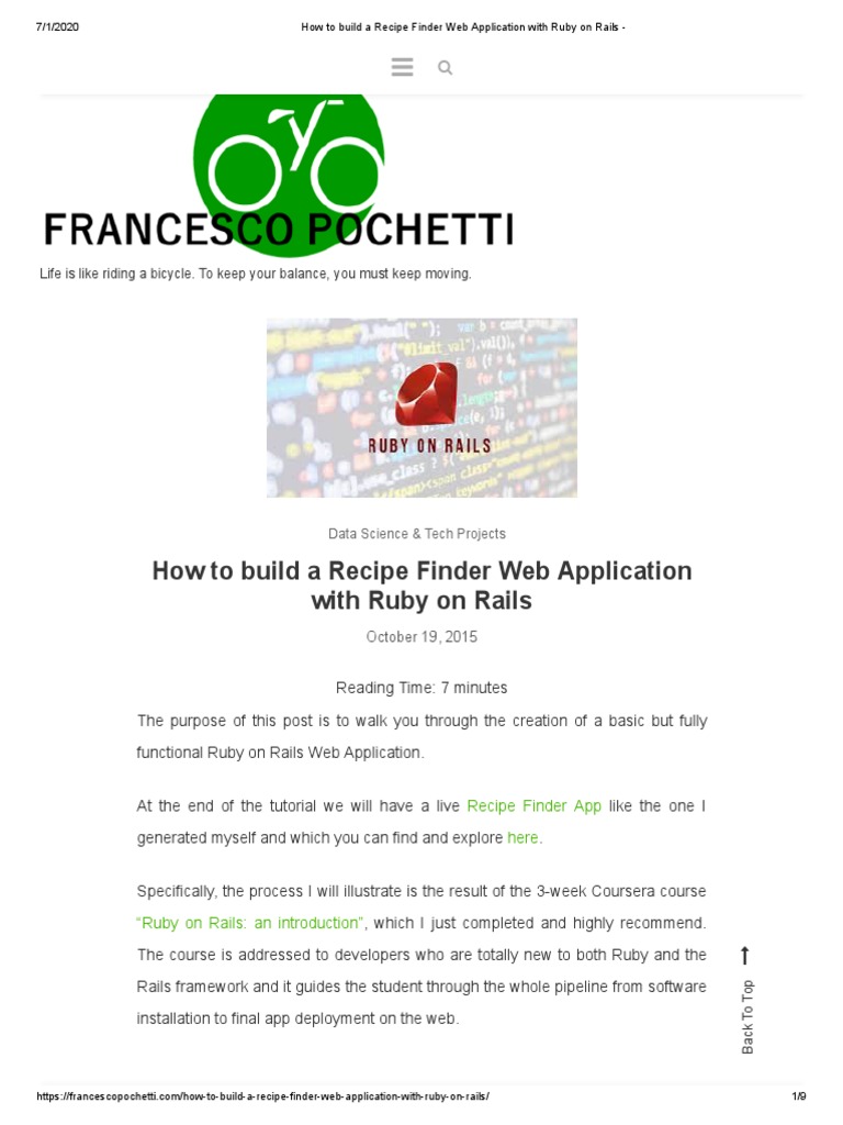 How To Build A Recipe Finder Web Application With Ruby On Rails | PDF ...