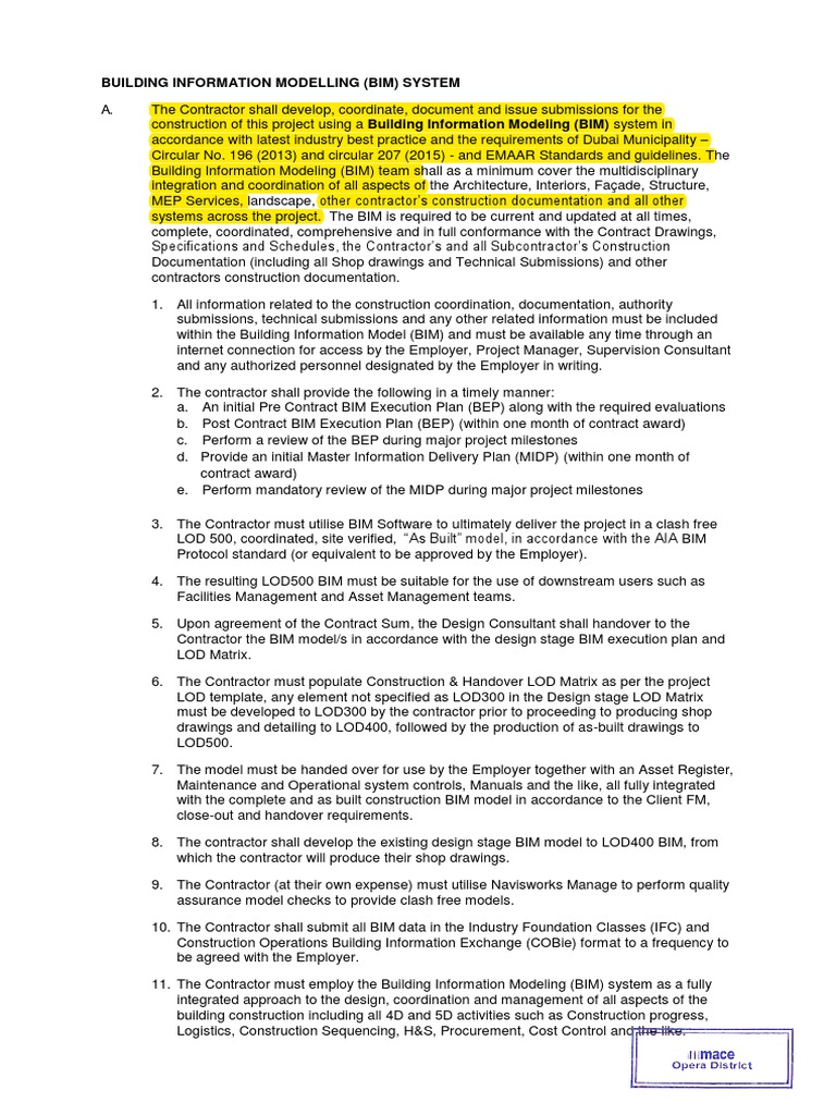 Contractor BIM SOW - Rev 2 - Oct 2018 | PDF | Building Information ...