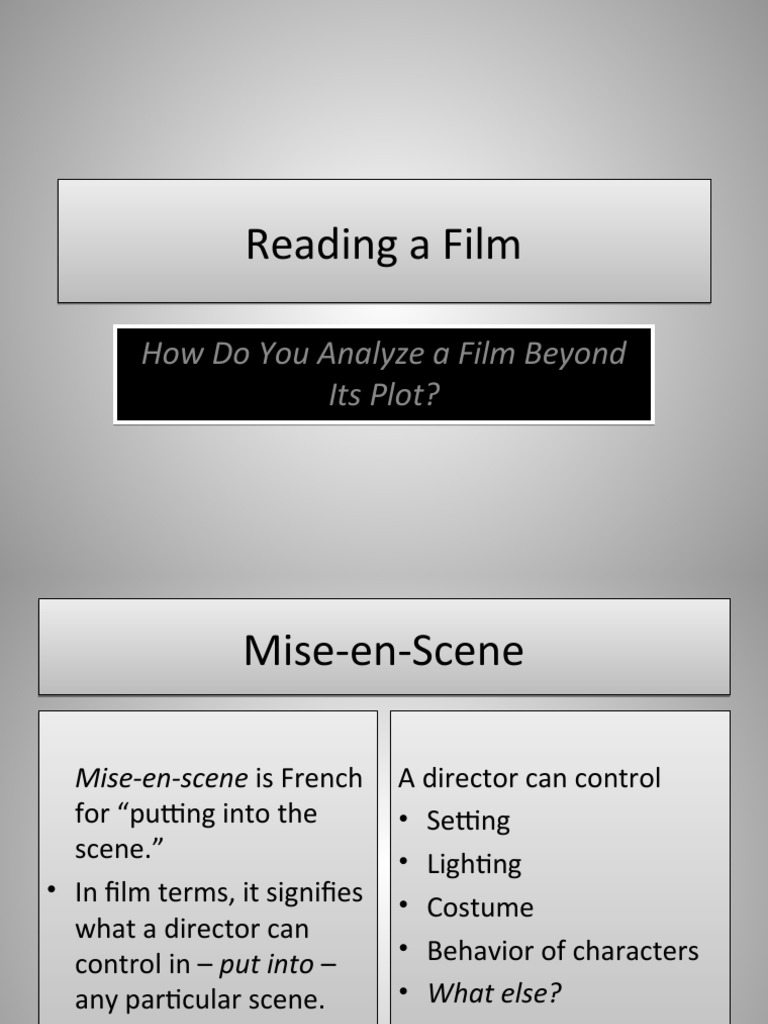 Reading A Film Reading A Film: How Do You Analyze A Film Beyond Its ...