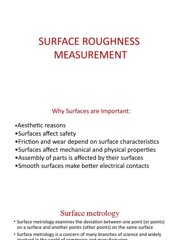 Surface Roughness Measurement | PDF | Surface Roughness | Phonograph