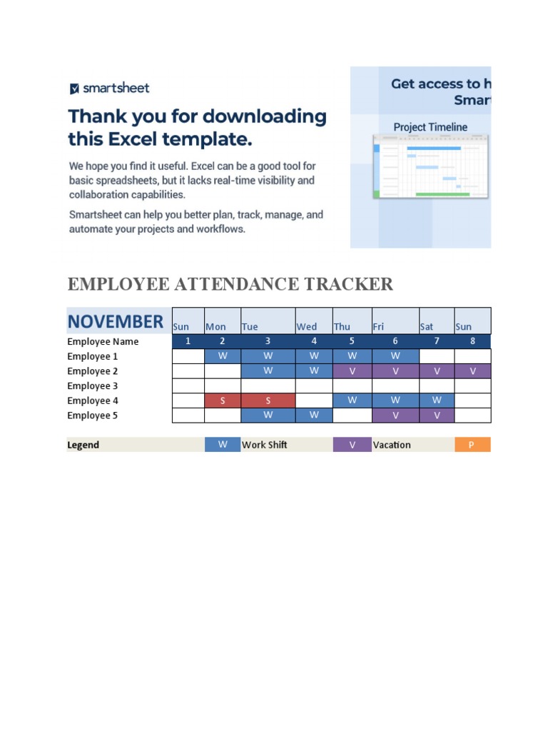IC Employee Attendance Tracker Template 8544 V1 | PDF