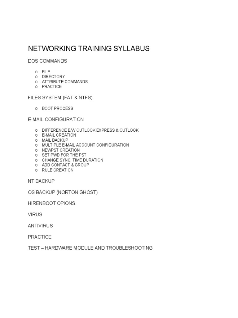 CCNA Networking Syllabus | PDF | Network Switch | Wireless Lan