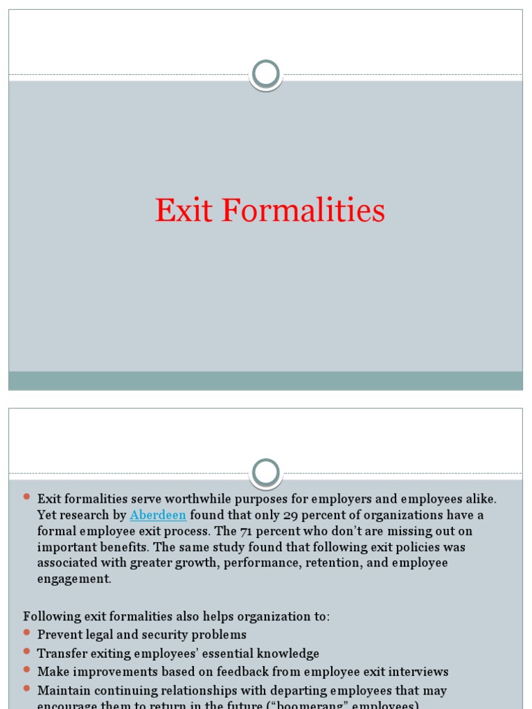Exit Formalities (Anupriya) | PDF | Consolidated Omnibus Budget ...