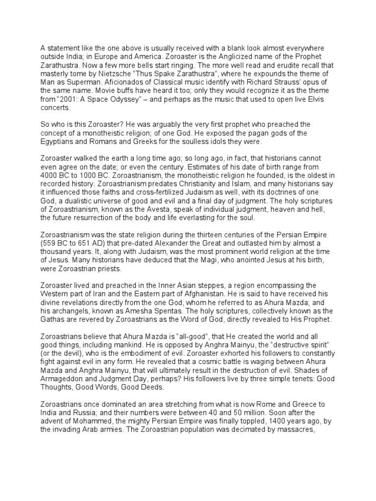 Zoroastrianism | PDF | Zoroastrianism | Cultural Anthropology