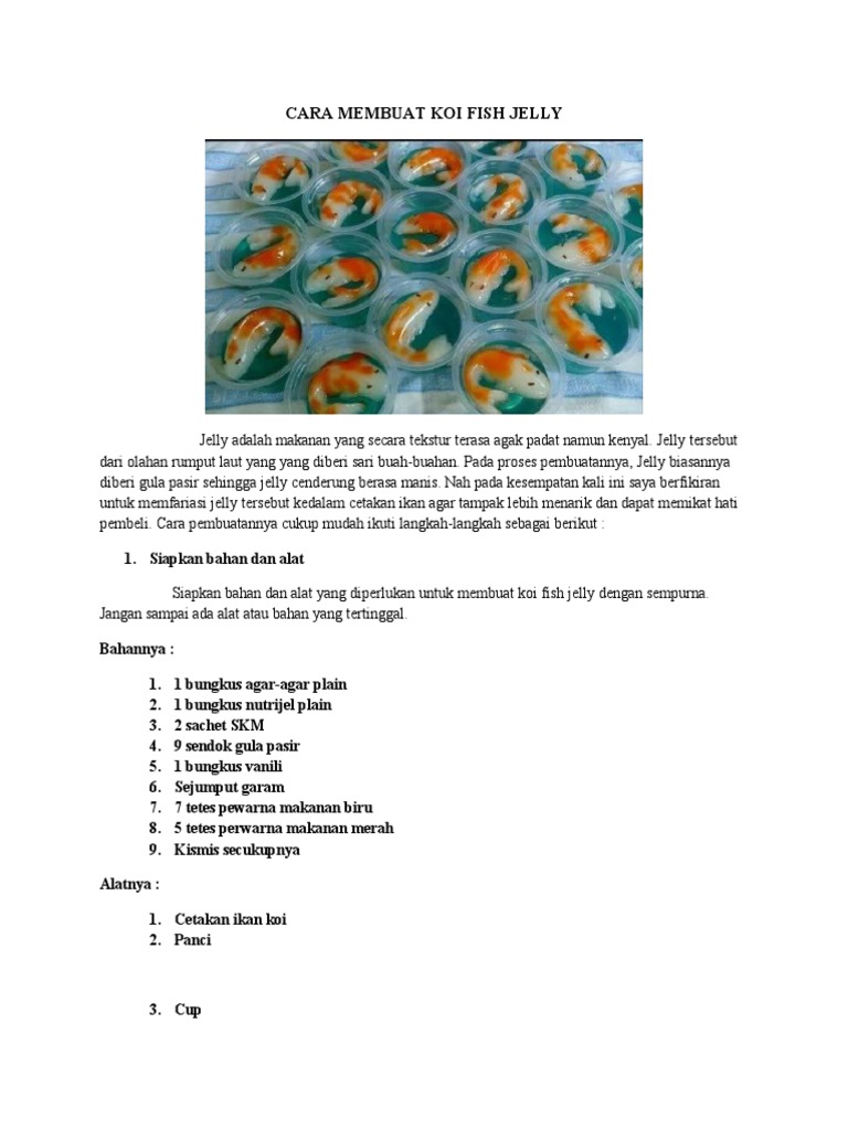 Cara Membuat Koi Fish Jelly | PDF