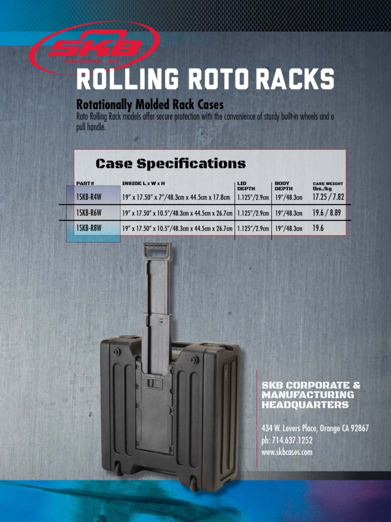 SKB Roto Rolling Rack Case Specs | PDF