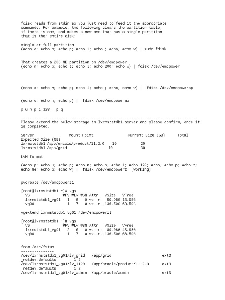 Disk Format and LVM Extend | PDF | Computer Data Storage | Microcomputers