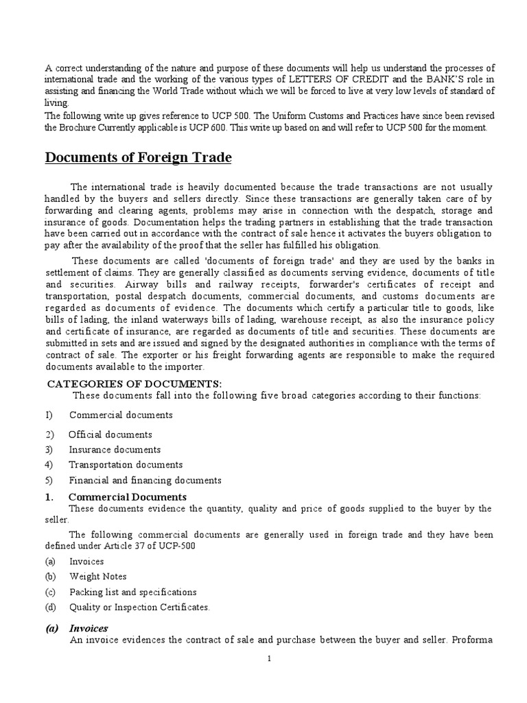 Document of Foreign Trade | PDF | Bill Of Lading | Promissory Note