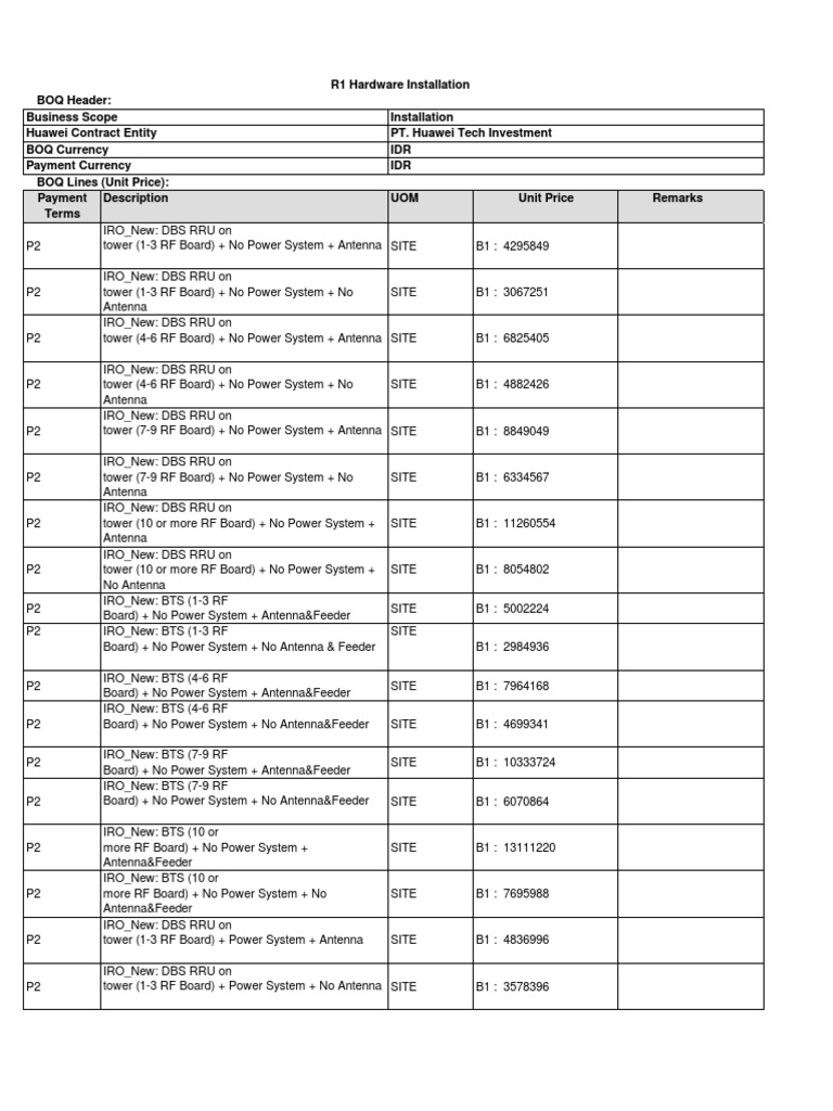 Lampiran A. R1 Hardware Installation - Huawei - JST | PDF | Equipment ...