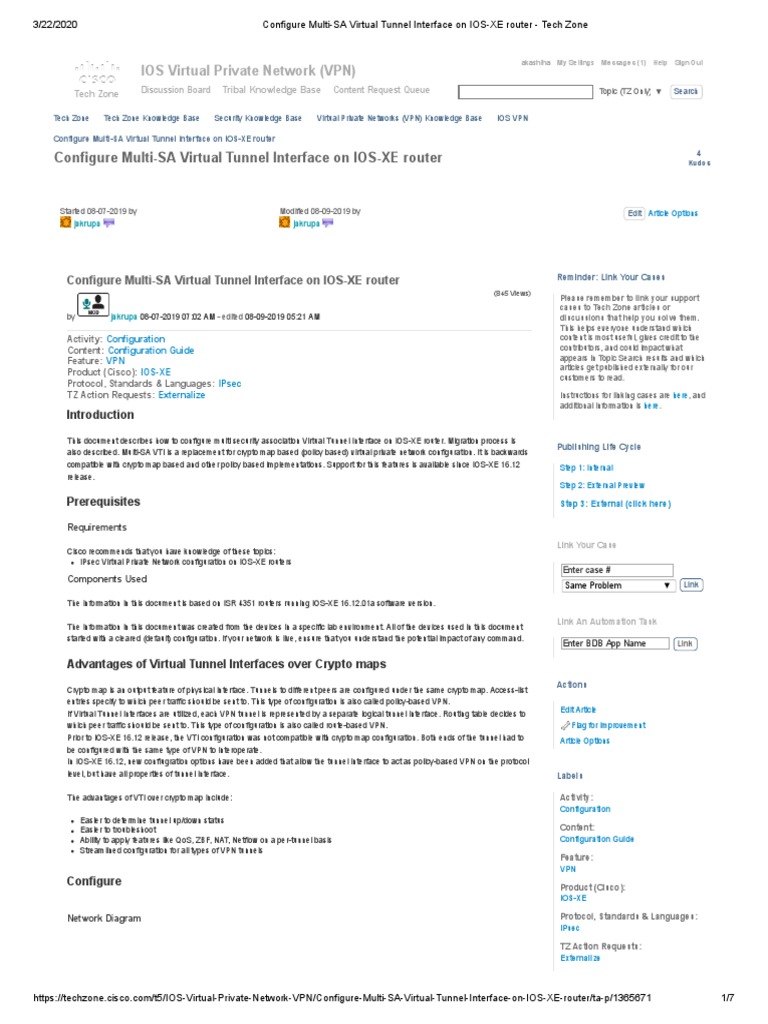 Configure Multi-SA Virtual Tunnel Interface On IOS-XE Router - Tech ...