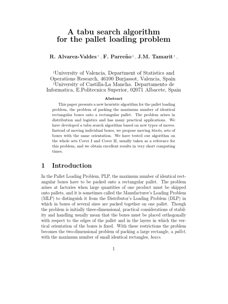 A Tabu Search Algorithm | Download Free PDF | Metaheuristic | Mathematical Optimization