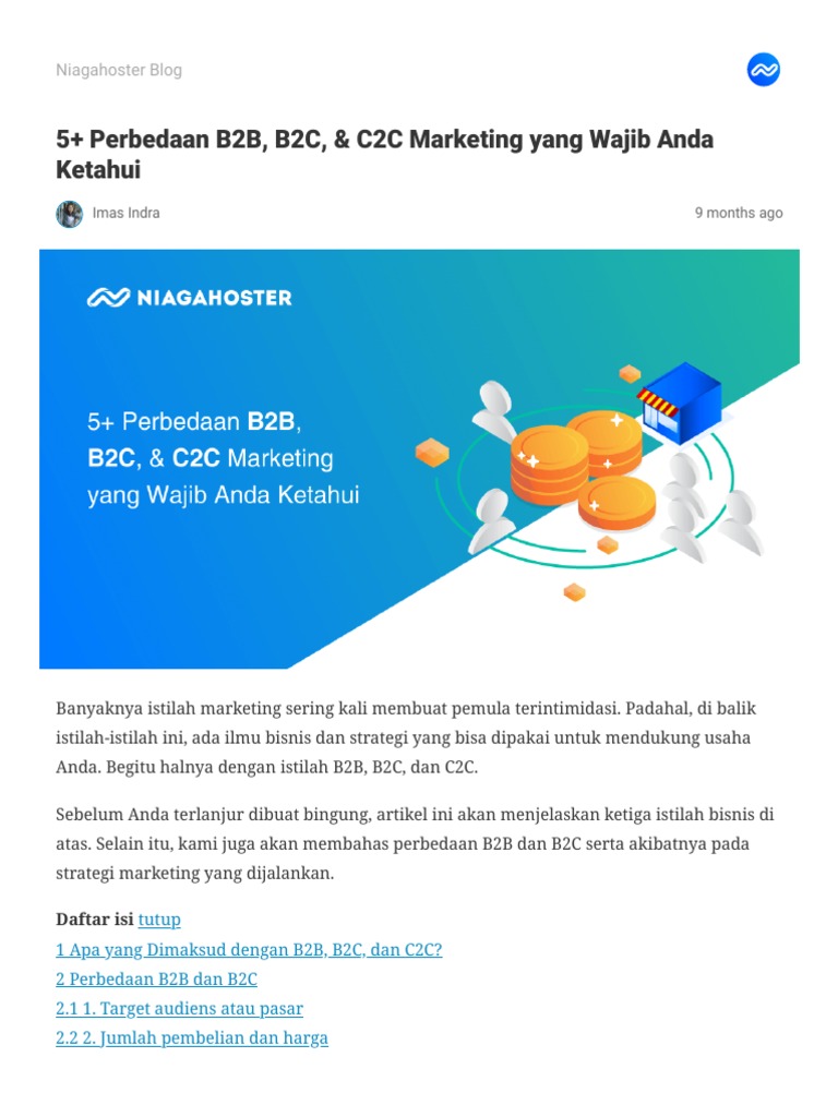 5+ Perbedaan B2B, B2C, & C2C | PDF