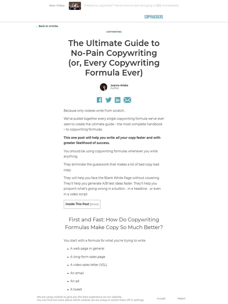 The Big Collection of Copywriting Formulas PDF | PDF | Copywriting ...