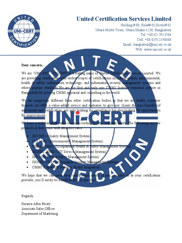 UNiCERT: Your Certification Partner | PDF