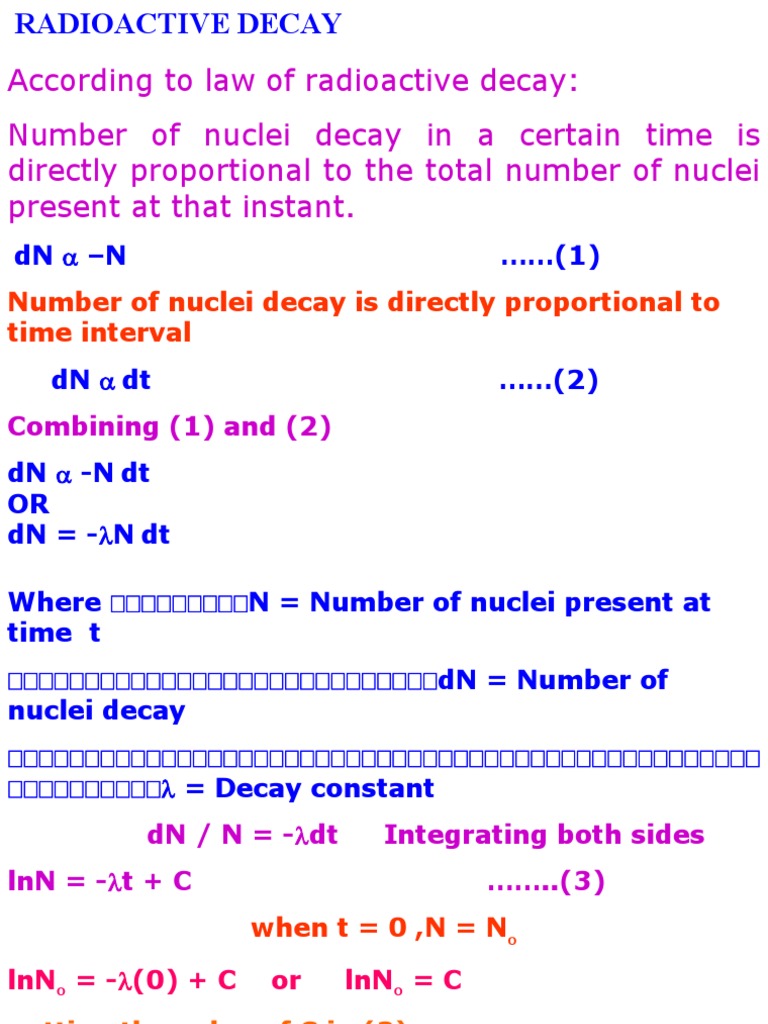Nuclear Decay Law | PDF | Radioactive Decay | Radiation