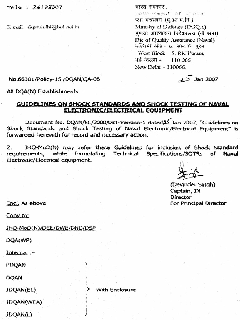 Guidelines On Shock Standards and Shock Testing of Naval Electronic ...