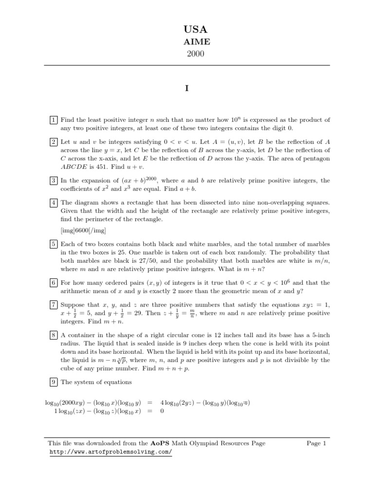 Usa Aime 2000 45 | PDF | Perpendicular | Euclidean Geometry