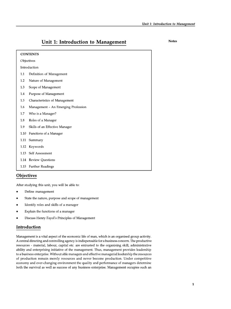 Introduction To Management PDF | PDF