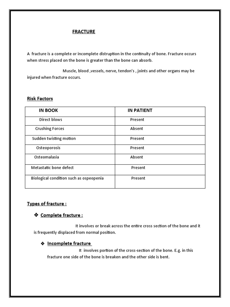 Complete Fracture | PDF | Bone | Knee