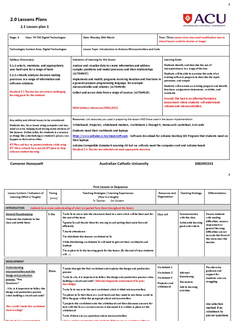 Ict Lesson Plan Part 1 | Download Free PDF | Worksheet | Educational ...
