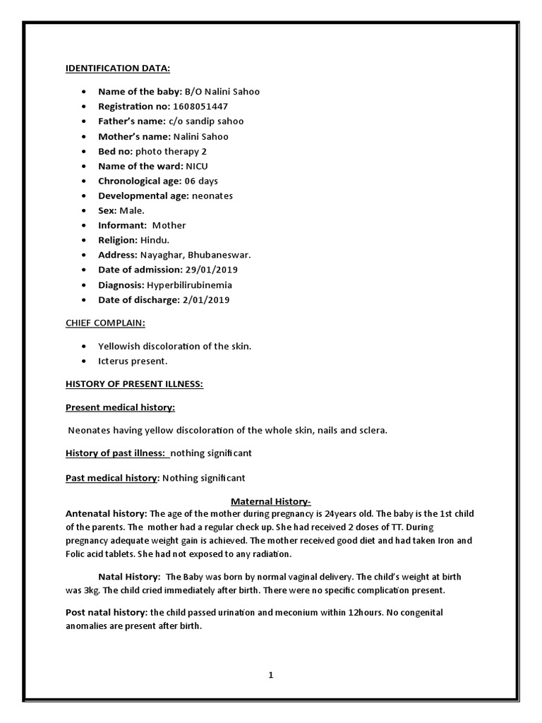 Case Presentation Jaundice | PDF | Breastfeeding | Diseases And Disorders