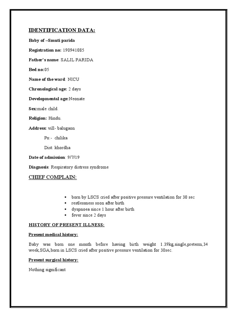 Case Study On RDS - Nicu | PDF | Nursing | Clinical Medicine
