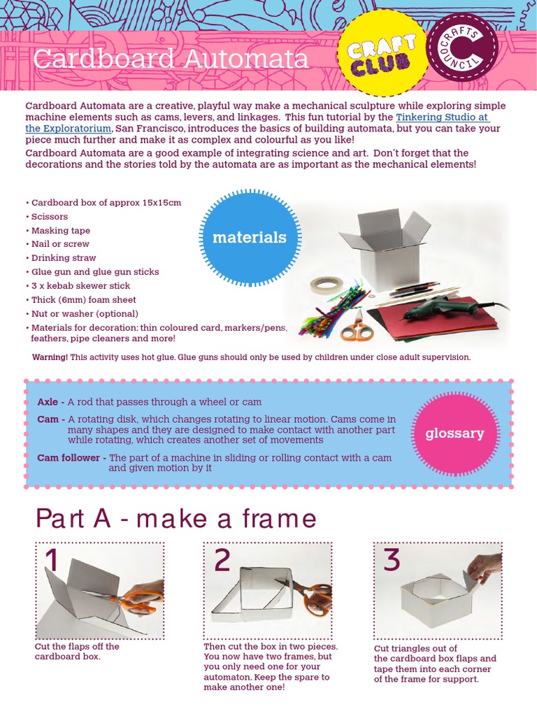 Cardboard Automata: Part A - Make A Frame | PDF | Machines | Mechanical ...
