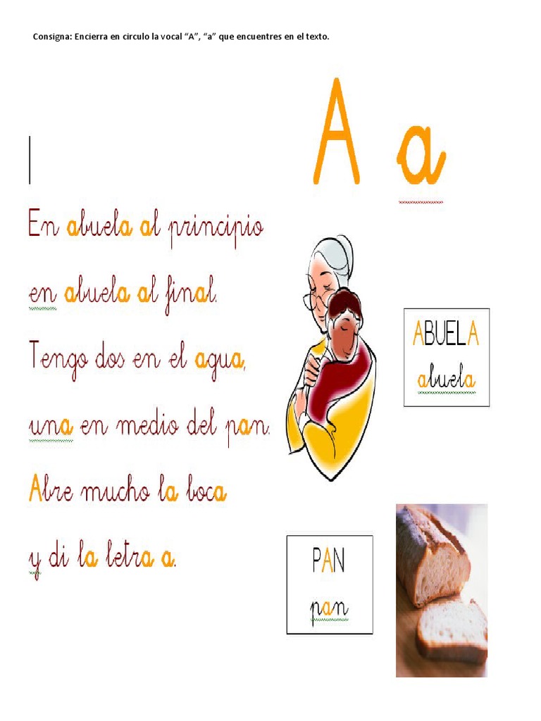 RECONOCIENDO LAS VOCALES A y E. | PDF