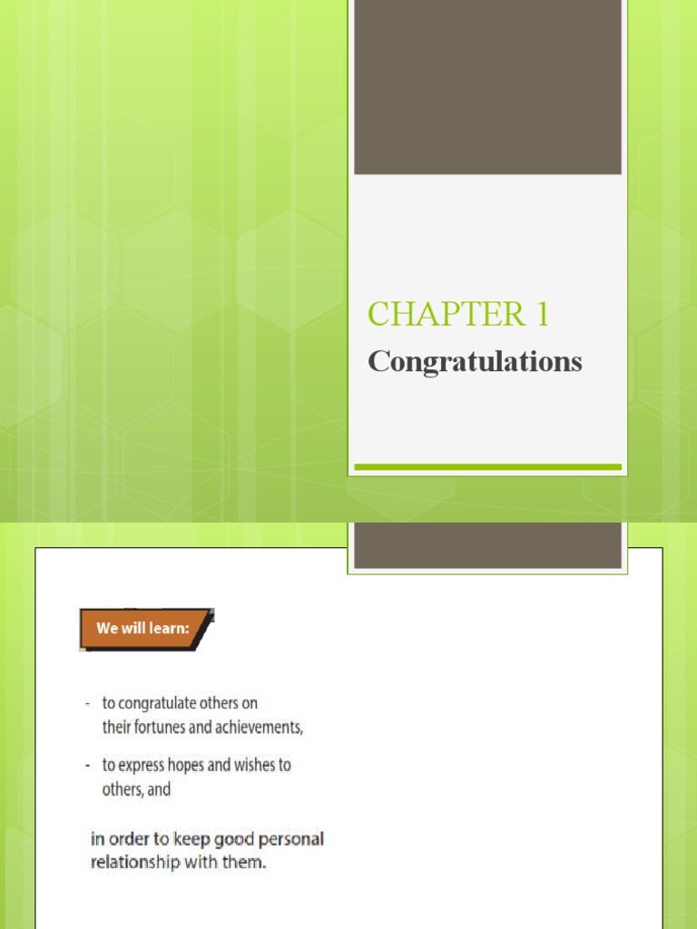CHAPTER 1 Congratulations | PDF