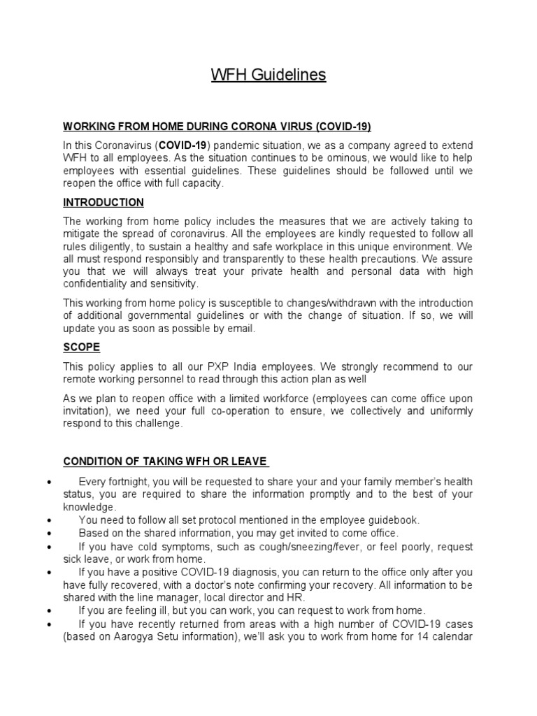 WFH Guidelines | PDF | Information Security | Labour