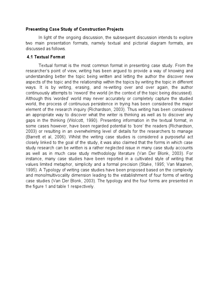 Presenting Case Study of Construction Projects | PDF | Case Study | Time
