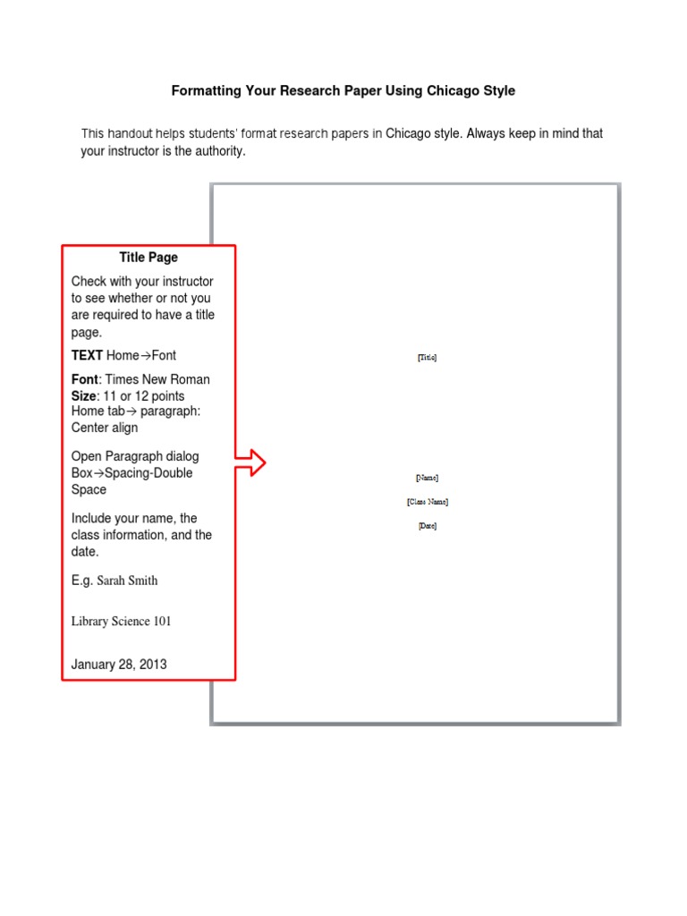 Formatting Your Research Paper Using Chicago Style: Title Page | PDF ...