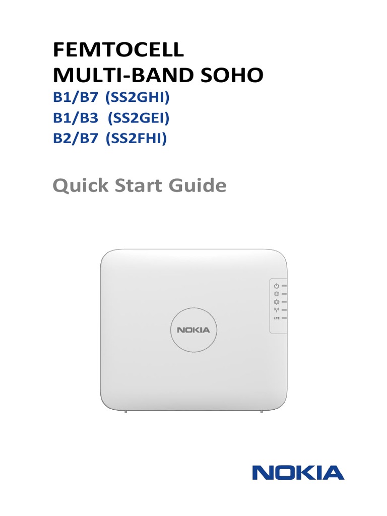 Femtocell Multi-Band Soho: Quick Start Guide | PDF | Radio | Internet ...