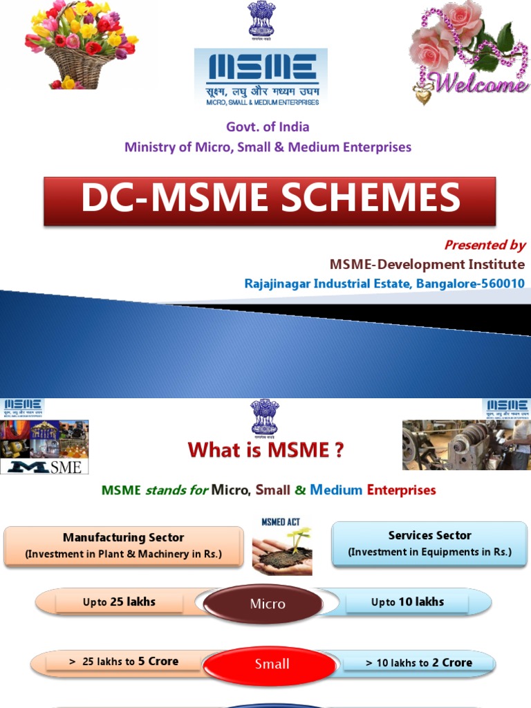 Dc-Msme Schemes: Govt. of India Ministry of Micro, Small & Medium ...