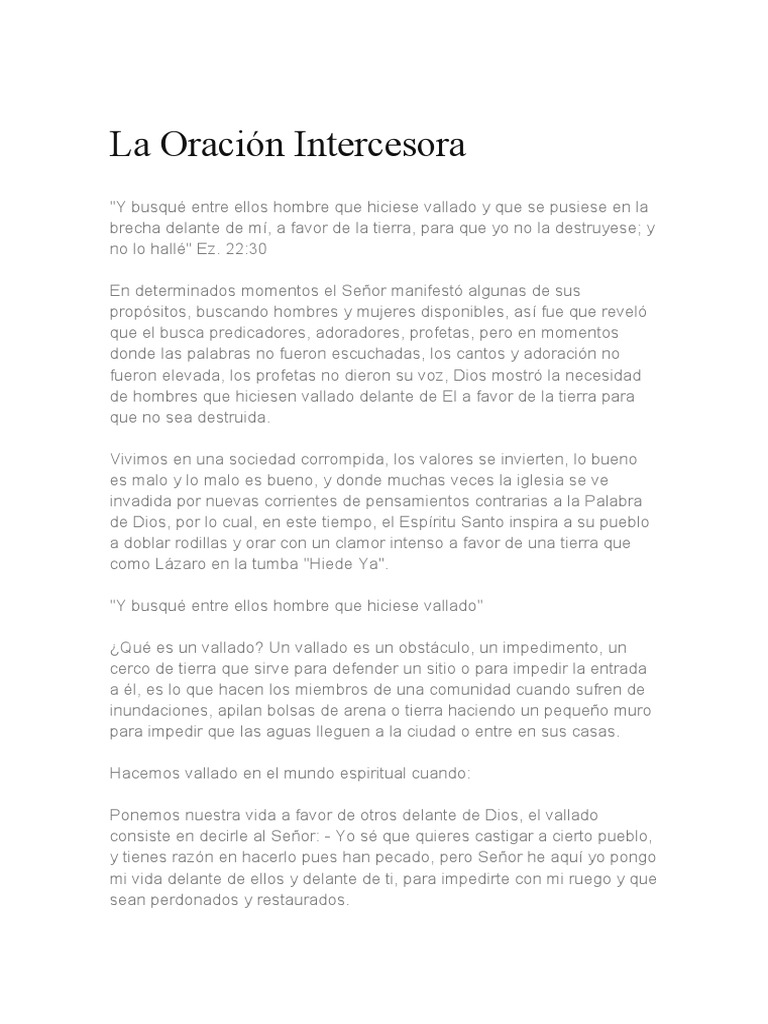 La Oracion Intercesora | PDF | Oración | Pecado