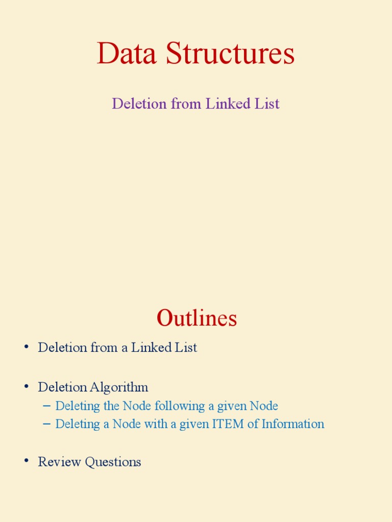 Linked List (Deletion) | PDF | Information Retrieval | Computer Programming